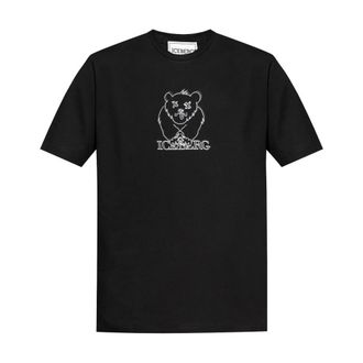 Iceberg Black Bear Logo T-Shirt - - Tops - Herren - Schwarzk - S