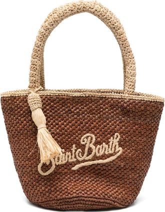 MC2 Saint Barth Femme, Sacs, Brun, Taille: ONE Size Raffia Mid Tote Bag