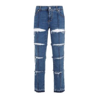 Alexander McQueen Cut-Out Denim-Hose - - Jeans - Damen - Blau - W26