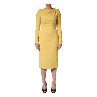 Dolce & Gabbana Femme, Robes, Jaune, Taille: 36 FR Robe fourreau midi