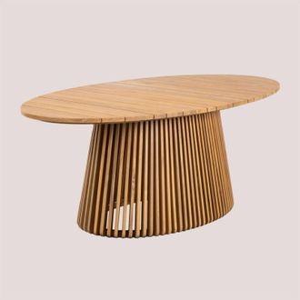 Sklum Sklum - Table de jardin ovale 200x110 cm en bois dacacia Mura