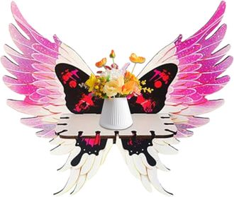 Generic Schmetterlingsflügel -Eckregal - Dekorative Engel Holzausstellungsständer | Boho Home Wall Decor Floating Lager Rack, Geflügelte Halterung Organizer F