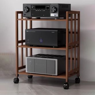 Generic H&ouml;henverstellbare Regale und moderner Eck-TV-Schrank, Turm- und CD-Regale, Spieleregale, Konsole, 24x35 Zoll, Sichtregale (braun)