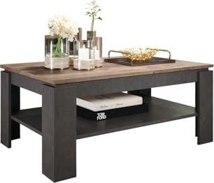 Trendteam Universal - Couchtisch - Matera/Tabak Eiche - Sofatisch mit zus&auml;tzlicher Ablage - (BxHxT) 110 x 47 x 65 cm - Wohnzimmertisch in rustikaler Optik - kra