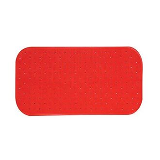 MSV Premium Duschmatte Badematte Badewannenmatte Badewanneneinlage antibakteriell rutschfest mit Saugnäpfen-Rot-duftet nach Rosen-ca. 36 x 76 cm-waschbar 