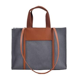 Generic Sac fourre-tout en toile de taille moyenne avec fermeture &eacute;clair pour femme avec poign&eacute;e sur le dessus, sac &agrave; bandouli&egrave;re d&eacute;contract&eacute;, gris, Medium