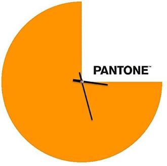 Homemania Slice Runde Wanduhr für Wohnzimmer, Küche, Büro, orange/weiß/schwarz, Metall, 40 x 0,15 x 40 cm, Maße: L 40 x P0,15 x A40 cm, 1,6 kg