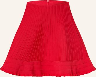 Maje Strickrock Mit R&uuml;schen rot