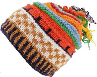 Guru Shop Bonnet en laine color&eacute; avec doublure douce - Bonnet dhiver pour homme/femme - Multicolore - Taille unique, color&eacute;, taille unique