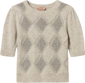 Twinset Maille &agrave; col rond - Femme - Pulls - Gris - Taille: 40 FR
