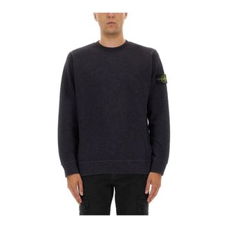 Stone Island SweaT-shirt &agrave; col rond avec &eacute;cusson signature - Homme - Sweatshirts et sweats &agrave; capuche - Noir - Taille: XL