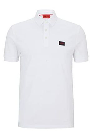 HUGO BOSS Hommes Dereso232 Polo Slim Fit en piqué de Coton avec étiquette Logo Rouge