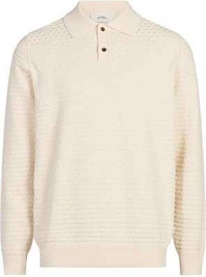 Les Deux Polo manches longues textur&eacute; en coton