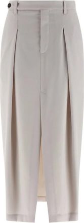 Brunello Cucinelli Femme, Jupes, Blanc, Taille: 38 FR Sartorial Curved Midi Skirt