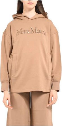 Max Mara Femme, Sweatshirts et sweats à capuche, Brun, Taille: 38 FR Felpa in jersey di cotone tecnico
