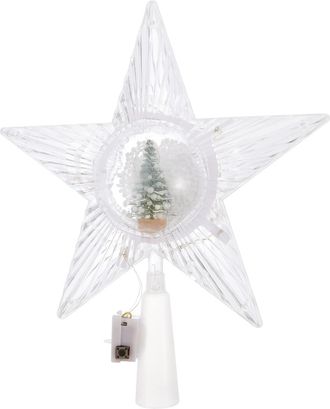 BESPORTBLE LED Weihnachtsbaumspitze mit Beleuchtung Transparent Christbaumspitze 3D Baumspitze Weihnachtsbaum Stern Christbaum Spitzen Christbaumschmuck Weihnach