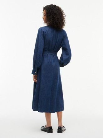 Tommy Hilfiger Jeanskleid GATHERED MIDI DRESS MYF Baumwoll-Denim