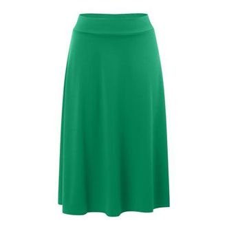 Generic Jupe Mi Longue Femme Taille Haute, Jupe &eacute;vas&eacute;e Coupe Ajust&eacute;e Solide Style D&eacute;contract&eacute; Chic Et &eacute;l&eacute;gant Fluide Extensible Longueur Genou Printemps Et &eacute;t