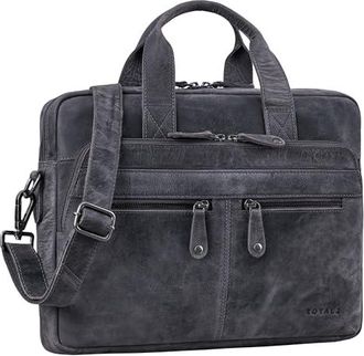 Royalz Lexington sac à bandoulière moderne en cuir véritable pour hommes et femmes - sacoche plate pour ordinateur portable 13-14.5 pouces à porter à lépaule
