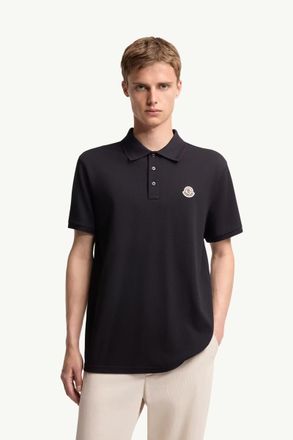 Moncler Mens Polo Manches Courtes Bleu Marine Black T-Shirts And Polos