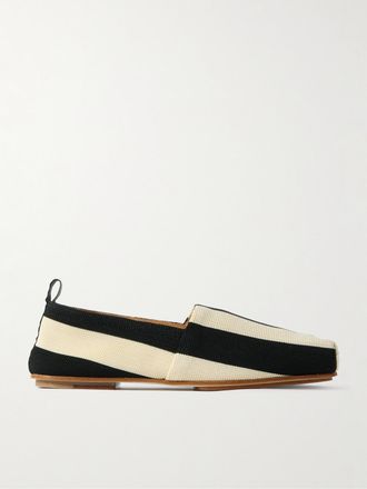 Jacquemus Chaussures Plates En Mailles À Rayures Les Espadrilles Carré - Noir