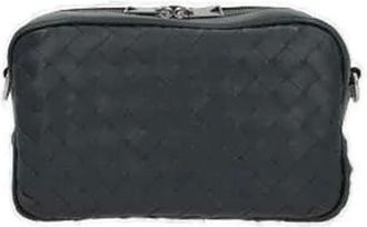 Bottega Veneta Homme, Sacs, Gris, Taille: ONE Size Sac bandouli&egrave;re en cuir Intrecciato