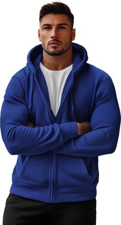 OZONEE Herren Hoodie Sweatjacke Kapuzenpullover Sweatshirt Farbvarianten Kapuzenjacke Kapuzenpulli mit Rei&szlig;verschluss Langarm Sport Style Casual Fitness Trai