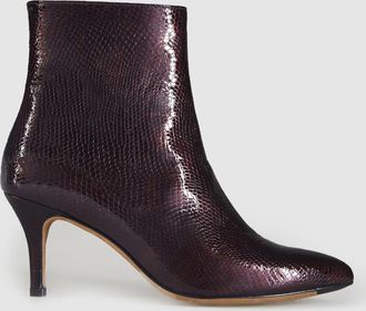 Jeanne Vouland Bottines Boye 70 Ecaille Verni Burgundy