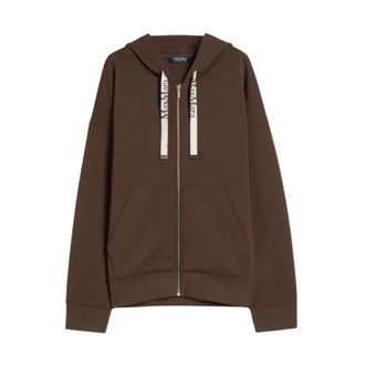 Max Mara Femme, Sweatshirts et sweats &agrave; capuche, Brun, Taille: 42 FR Sweat &agrave; capuche zipp&eacute;