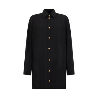 Roberto Cavalli Langes Hemd aus Wollmischung - - Blouses & Shirts - Damen - Schwarzk - L