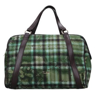 Alviero Martini 1A Classe Tasche aus Leder und bedruckter Baumwolle - - Bags - Damen - Gr&uuml;n - ONE SIZE