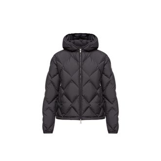 Moncler Moncler Arvouinne Hooded Triangle-quilted Short Down Jacket, Women, Black, Size: 00
