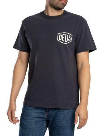 Deus Shield St&uuml;ckgef&auml;rbtes T-Shirt, Schwarz