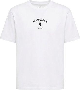 Maison Margiela Femme, Tops, Blanc, Taille: 44 FR T-shirt &agrave; logo imprim&eacute;