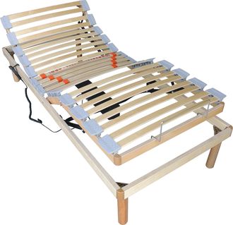 Baldiflex Aladino Single Elektrischer Motorisierte Ergonomischer Lattenrost mit Buche Leisten, 80 x 190 cm