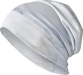Ahdyr Bonnet Bonnet Bonnet en Tricot pour Homme Femme, Marbre Gris Blanc Imprimé Mince Peau Amical Tricot Slouchy Chapeau Bonnet de Ski Hiver Chaud Hip Hop 