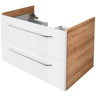 Fackelmann Milano Waschtischunterschrank 80cm - Wei&szlig; Hochglanz