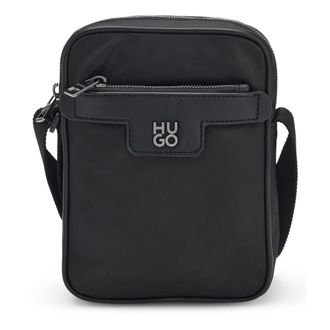 HUGO BOSS Homme, Sacs, Noir, Taille: ONE Size Sac Reporter Structuré avec Finitions en Gunmetal