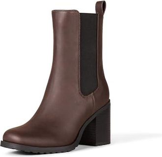 Amazon Essentials Bottes Chelsea à Talons, Hauteur Mi-Mollet Femme, Brun Foncé, 39.5 EU
