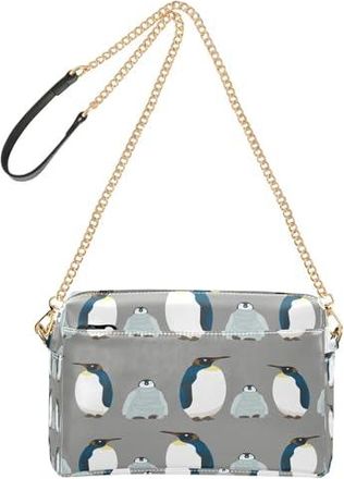 HMZXZ Sac à bandoulière en cuir avec motif pingouin sans couture pour femme, petit sac à main à bandoulière