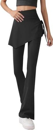 Generic Legging pour femme, col en V, pantalon &eacute;vas&eacute;, legging de yoga, leggings dentra&icirc;nement opaques pour femme, Noir, XL