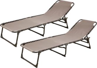 Taino SVITA 2er Set Gartenliege Sonnenliege klappbar atmungsaktiv verstellbar Beige