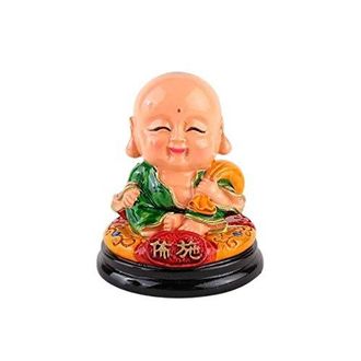 La Chineuse Buddha-Statue aus Bronze - Symbol der Demut - kleine, Bunte Buddha-Statue - Feng-Shui-Dekor - chinesische Zen-Atmosphäre für Inneneinrichtung, Wohnzim