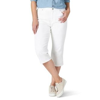 Lee Relaxed Fit Capri Jean, Blanc, 48 Femme