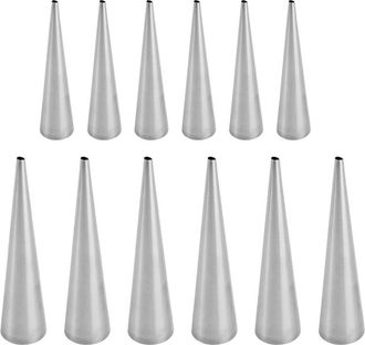 Cabilock Cannoli Backform Formen R?hrchen H?rnchen: 12 Stücke Edelstahl Horn Schillerlockenform H?rnchenform Trubotschki Schaumrollen Creme Croissant Form DIY 