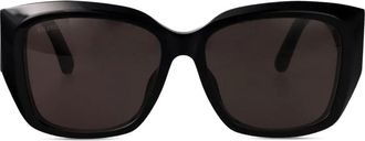 Balenciaga lunettes de soleil carrées à logo BB - Noir