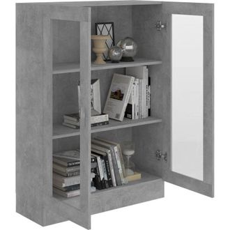 vidaXL Vitrinenschrank Betongrau 82,5x30,5x115 cm Holzwerkstoff Vidaxl