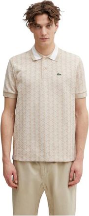 Lacoste Polo Monogram Coupe Classique - Homme - Tops - Beige - Taille: XL