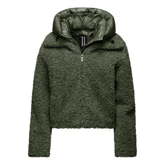 Bomboogie Femme, Vestes, Vert, Taille: 40 FR Manteau Court Bimati&egrave;re &agrave; Capuche Amovible