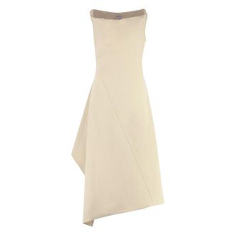 Bottega Veneta Baumwoll-Midikleid - - Dresses - Damen - Beige - M